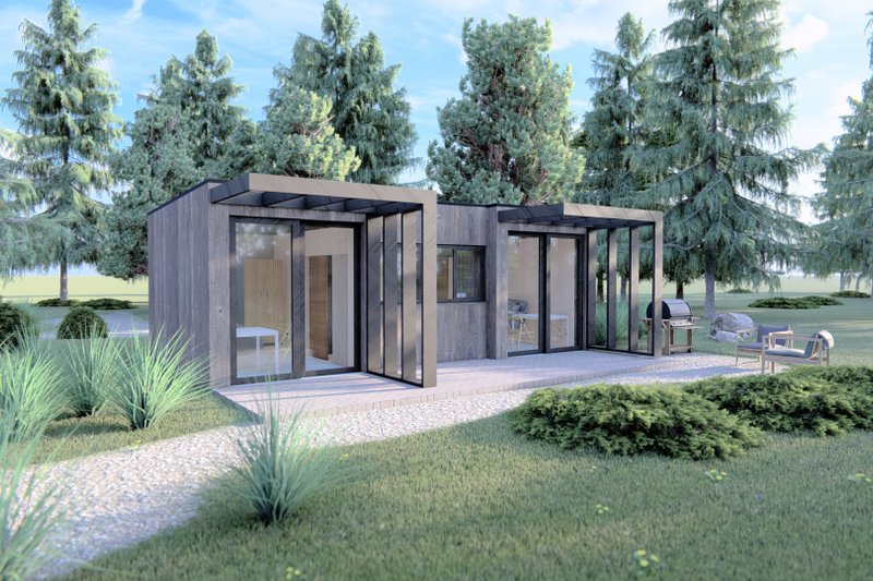 Modern Style House Plan - 2 Beds 1 Baths 345 Sq/Ft Plan #549-36 ...