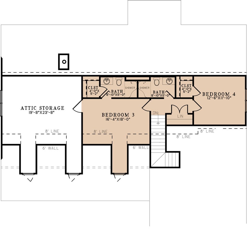Craftsman Style House Plan - 5 Beds 4.5 Baths 2819 Sq/Ft Plan #923-313 ...