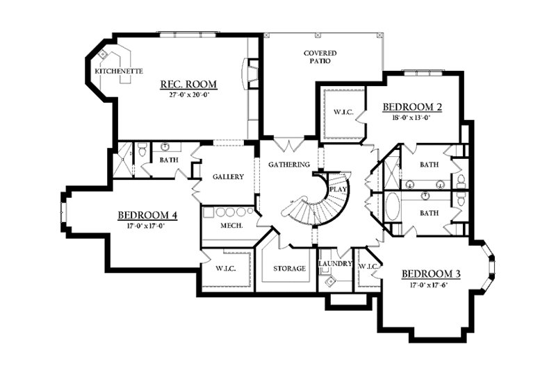 Country Style House Plan - 4 Beds 4.5 Baths 6279 Sq/Ft Plan #937-7 ...