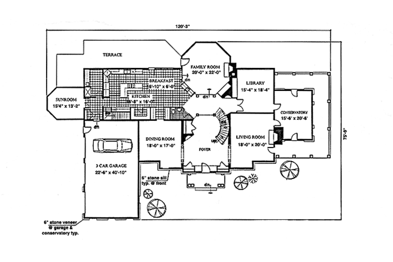 Country Style House Plan - 4 Beds 3.5 Baths 6504 Sq/Ft Plan #953-127 - Eplans.com