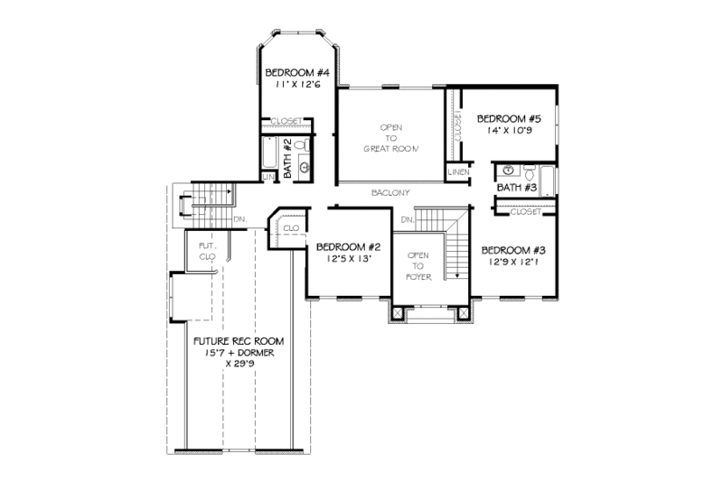 Traditional Style House Plan - 5 Beds 3.5 Baths 3440 Sq/Ft Plan #424 ...