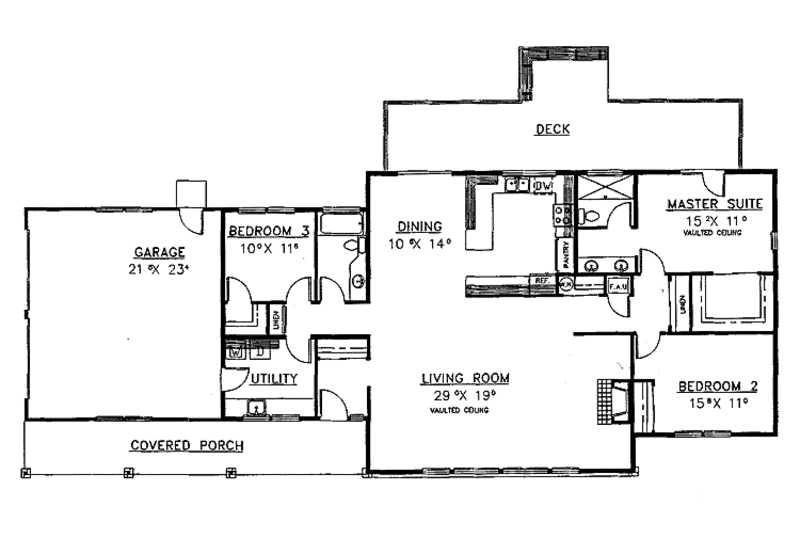Ranch Style House Plan - 3 Beds 2 Baths 1875 Sq/Ft Plan #60-802 ...