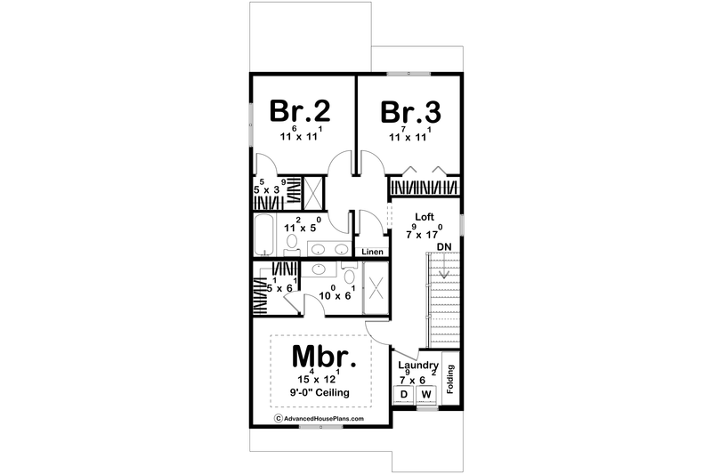 Traditional Style House Plan - 3 Beds 2.5 Baths 1645 Sq/Ft Plan #455 ...