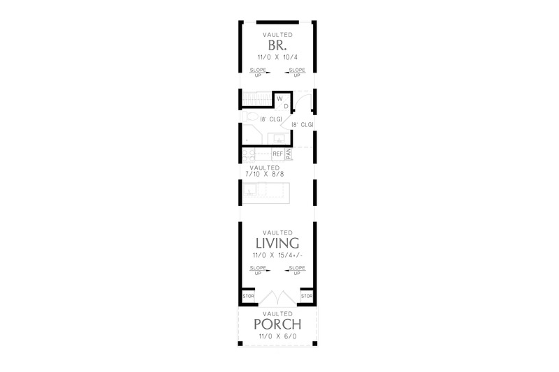 Cottage Style House Plan - 1 Beds 1 Baths 528 Sq/Ft Plan #48-1171 ...