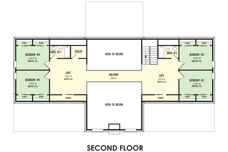 Farmhouse Style House Plan - 5 Beds 3.5 Baths 3793 Sq/Ft Plan #1092-54 ...