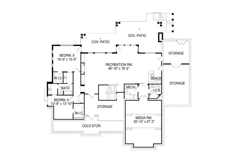 Craftsman Style House Plan - 6 Beds 4 Baths 6476 Sq/Ft Plan #920-34 ...