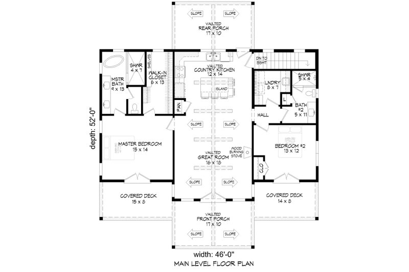 Southern Style House Plan - 2 Beds 2 Baths 1357 Sq/Ft Plan #932-804 ...
