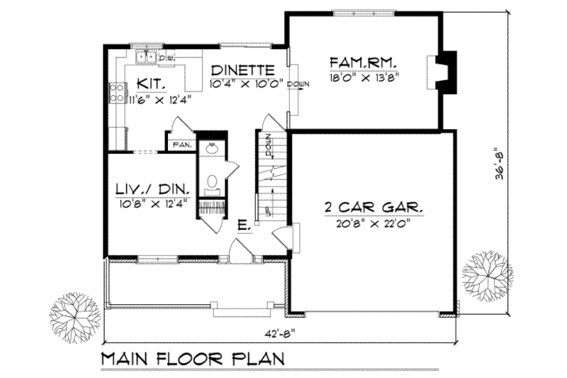 Traditional Style House Plan - 3 Beds 2.5 Baths 1722 Sq/Ft Plan #70-178 ...