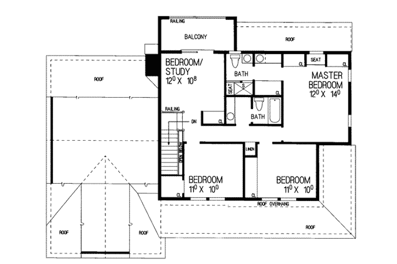 Country Style House Plan - 4 Beds 3 Baths 1996 Sq/Ft Plan #72-319 ...