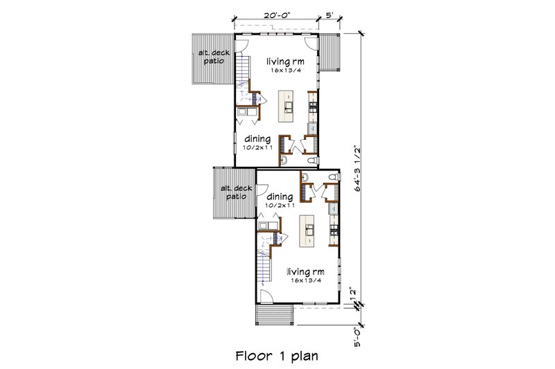 Modern Style House Plan - 3 Beds 2.5 Baths 2530 Sq/Ft Plan #79-368 ...