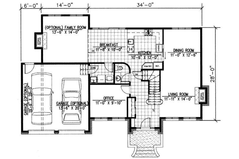 European Style House Plan - 4 Beds 1.5 Baths 1984 Sq/Ft Plan #138-156 ...