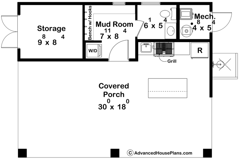 Modern Style House Plan - 0 Beds 0.5 Baths 116 Sq/Ft Plan #455-471 ...
