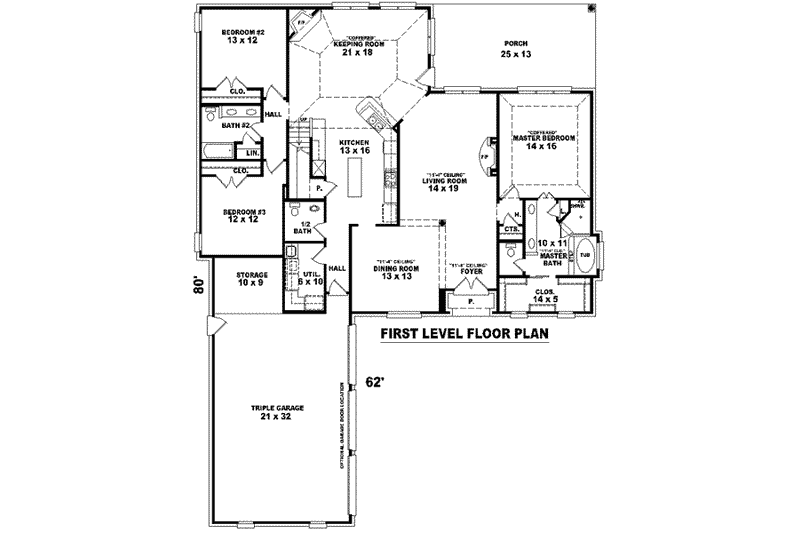 European Style House Plan - 4 Beds 3.5 Baths 3290 Sq/Ft Plan #81-1248 ...