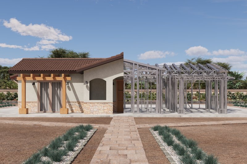 Adobe / Southwestern Style House Plan - 2 Beds 1 Baths 757 Sq/Ft Plan #1106-192 - HomePlans.com