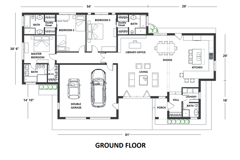 Contemporary Style House Plan - 3 Beds 4 Baths 2381 Sq/Ft Plan #542-18 ...