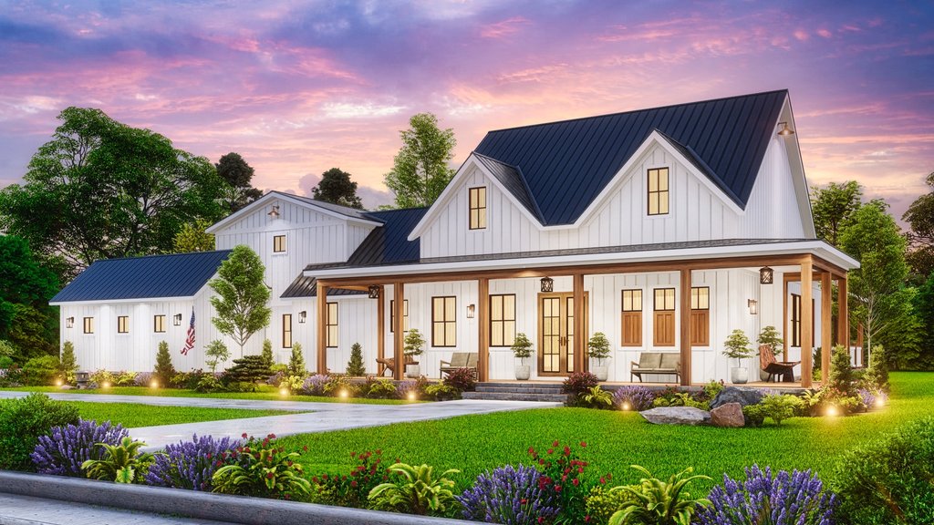 Farmhouse Style House Plan - 3 Beds 2.5 Baths 2839 Sq/Ft Plan #54-588 ...