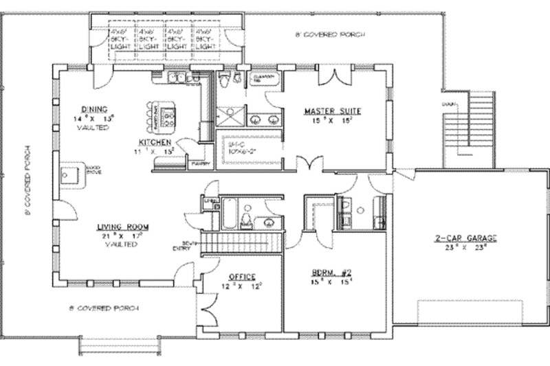 Traditional Style House Plan - 4 Beds 3 Baths 3776 Sq/Ft Plan #117-167 ...