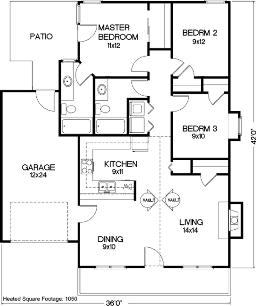 Cottage Style House Plan 3 Beds 2 Baths 1050 Sq Ft Plan 56 104 cottage-style-house-plan-3-beds-2-baths-1050-sq-ft-plan-56-104
