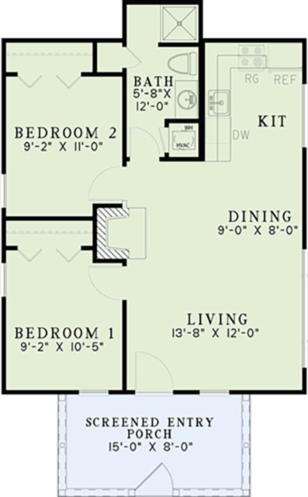 Country Style House Plan 2 Beds 1 Baths 691 Sq Ft Plan 17 2605 Country Style House Plan 2 Beds 1 Baths 691 Sq Ft Plan 17 2605