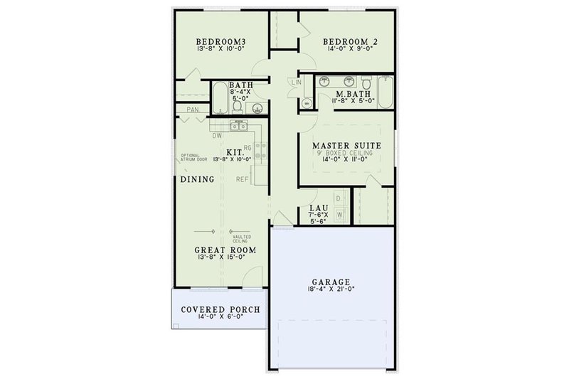 Cottage Style House Plan - 3 Beds 2 Baths 1198 Sq/Ft Plan #17-2546 ...