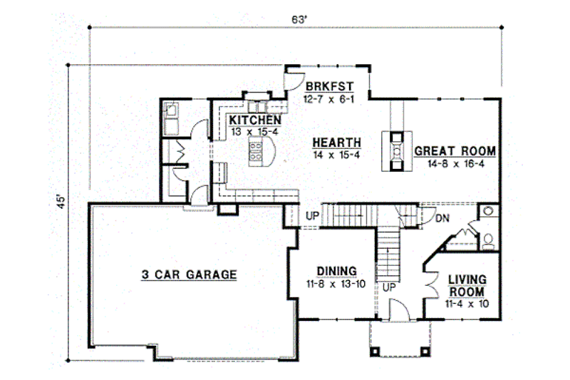 European Style House Plan - 4 Beds 3.5 Baths 3192 Sq/Ft Plan #67-570 ...