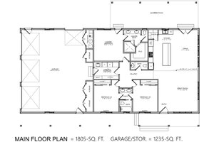 Ranch Style House Plan - 3 Beds 2.5 Baths 1805 Sq/Ft Plan #1084-6 ...