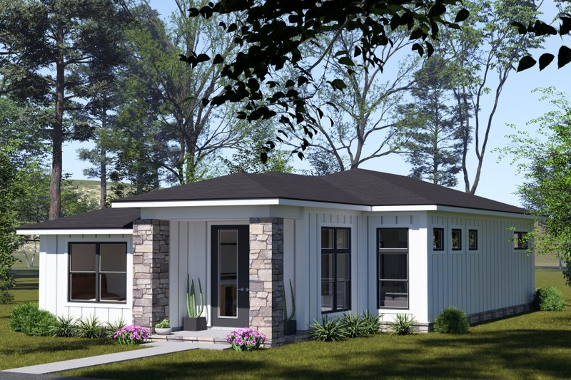 Modern Style House Plan - 3 Beds 2 Baths 1395 Sq/Ft Plan #513-2349 ...