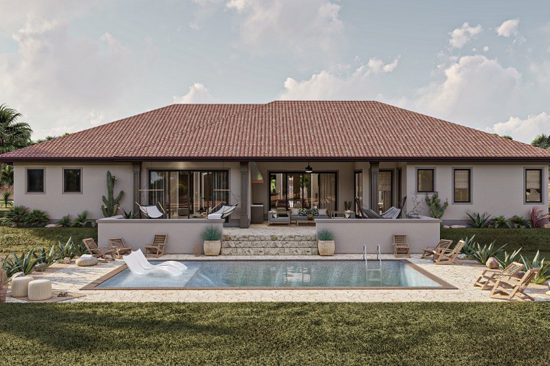 Mediterranean Style House Plan - 3 Beds 2.5 Baths 3334 Sq/Ft Plan #455 ...