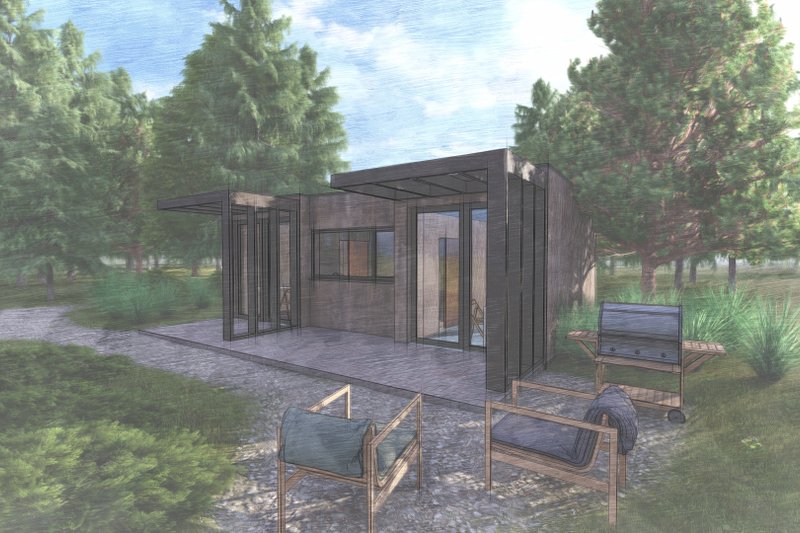 Modern Style House Plan - 2 Beds 1 Baths 345 Sq/Ft Plan #549-36 ...