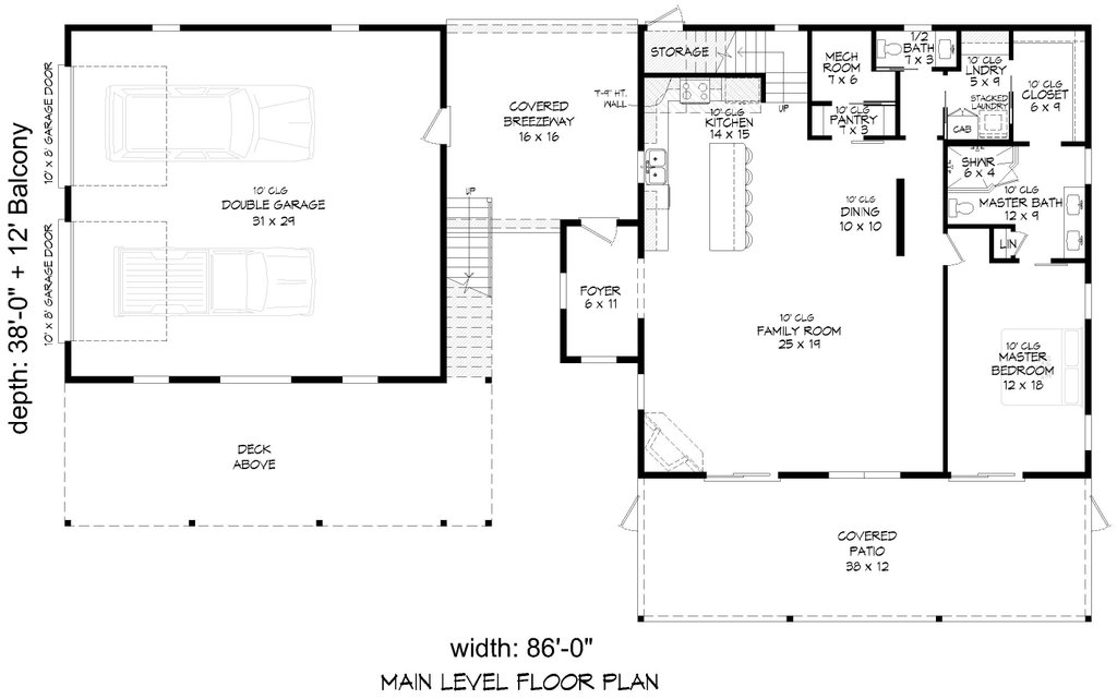 Contemporary Style House Plan - 5 Beds 3.5 Baths 4172 Sq/Ft Plan #932 ...