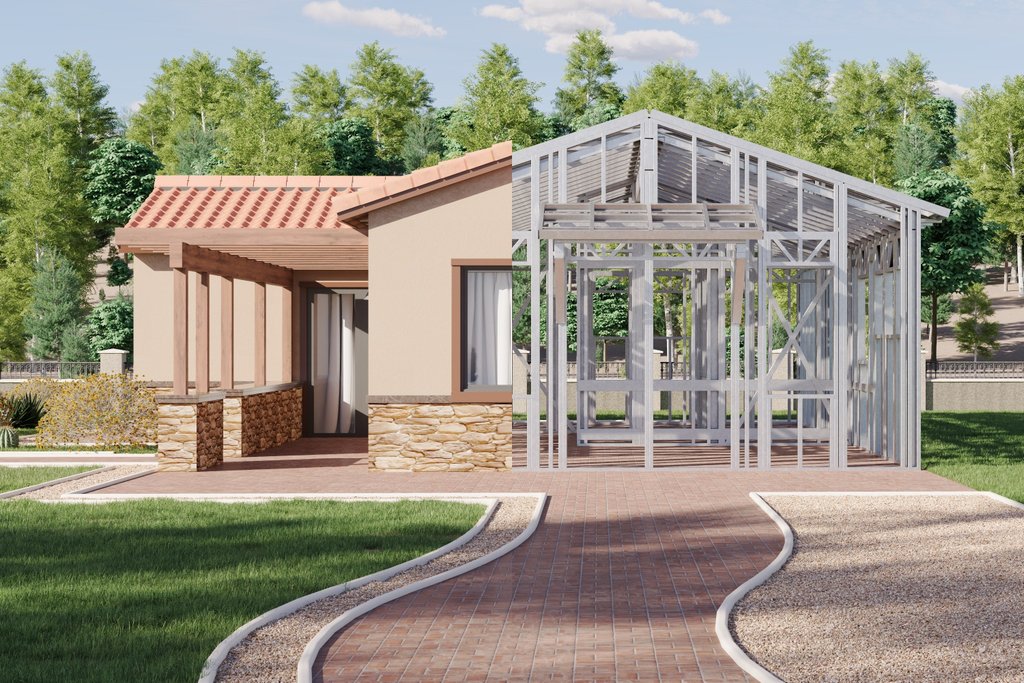 Mediterranean Style House Plan - 2 Beds 2 Baths 909 Sq/Ft Plan #1106-96 ...
