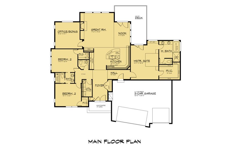Contemporary Style House Plan - 3 Beds 2.5 Baths 2388 Sq/Ft Plan #1066 ...