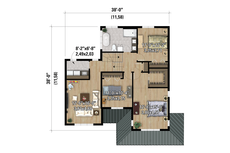Farmhouse Style House Plan - 3 Beds 1.5 Baths 2036 Sq/Ft Plan #25-5039 ...