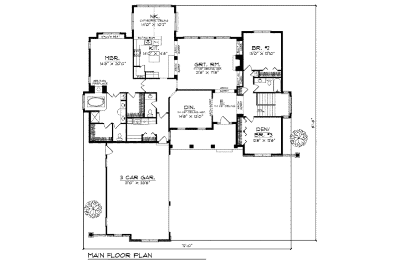 Traditional Style House Plan - 3 Beds 2.5 Baths 2645 Sq/Ft Plan #70-435 ...
