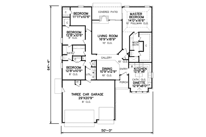 Traditional Style House Plan - 4 Beds 2 Baths 1983 Sq/Ft Plan #65-204 ...
