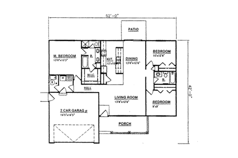 Farmhouse Style House Plan - 3 Beds 2 Baths 1423 Sq/Ft Plan #116-210 ...