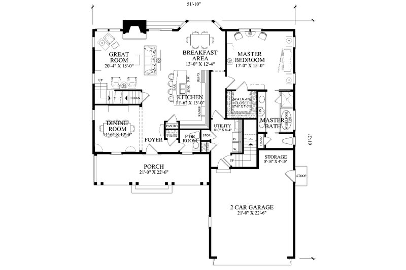 Traditional Style House Plan - 4 Beds 3.5 Baths 2657 Sq/Ft Plan #137 ...