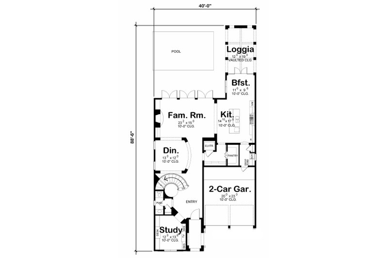 European Style House Plan - 4 Beds 4 Baths 4066 Sq/Ft Plan #20-2170 ...