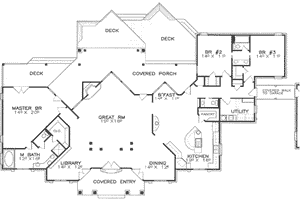 European Style House Plan - 3 Beds 2.5 Baths 2829 Sq/Ft Plan #8-104 ...