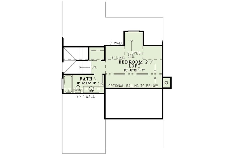 Country Style House Plan - 2 Beds 2 Baths 1294 Sq/Ft Plan #17-3449 ...