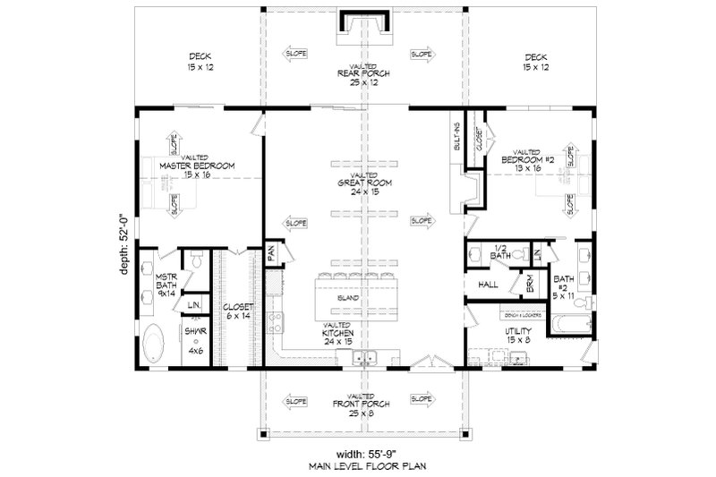 Southern Style House Plan - 2 Beds 2.5 Baths 1784 Sq/Ft Plan #932-1325 ...