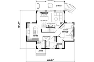 Country Style House Plan - 2 Beds 2 Baths 1480 Sq/Ft Plan #23-757 ...