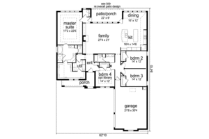 European Style House Plan - 4 Beds 2.5 Baths 2987 Sq/Ft Plan #84-574 ...