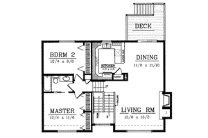 Traditional Style House Plan - 2 Beds 2 Baths 983 Sq/Ft Plan #96-308 ...