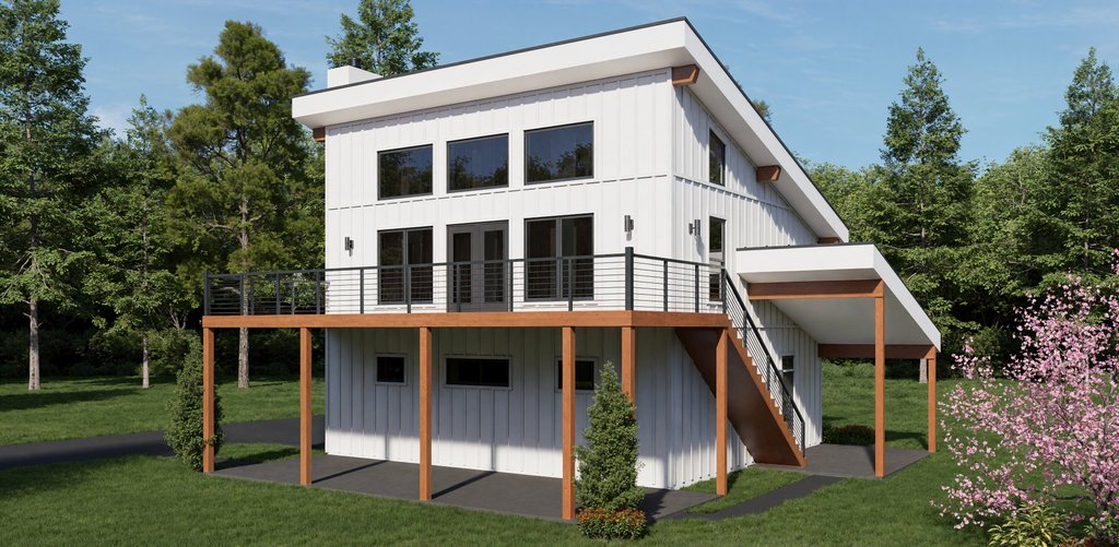 Contemporary Style House Plan - 1 Beds 1 Baths 960 Sq/Ft Plan #932-1374 ...